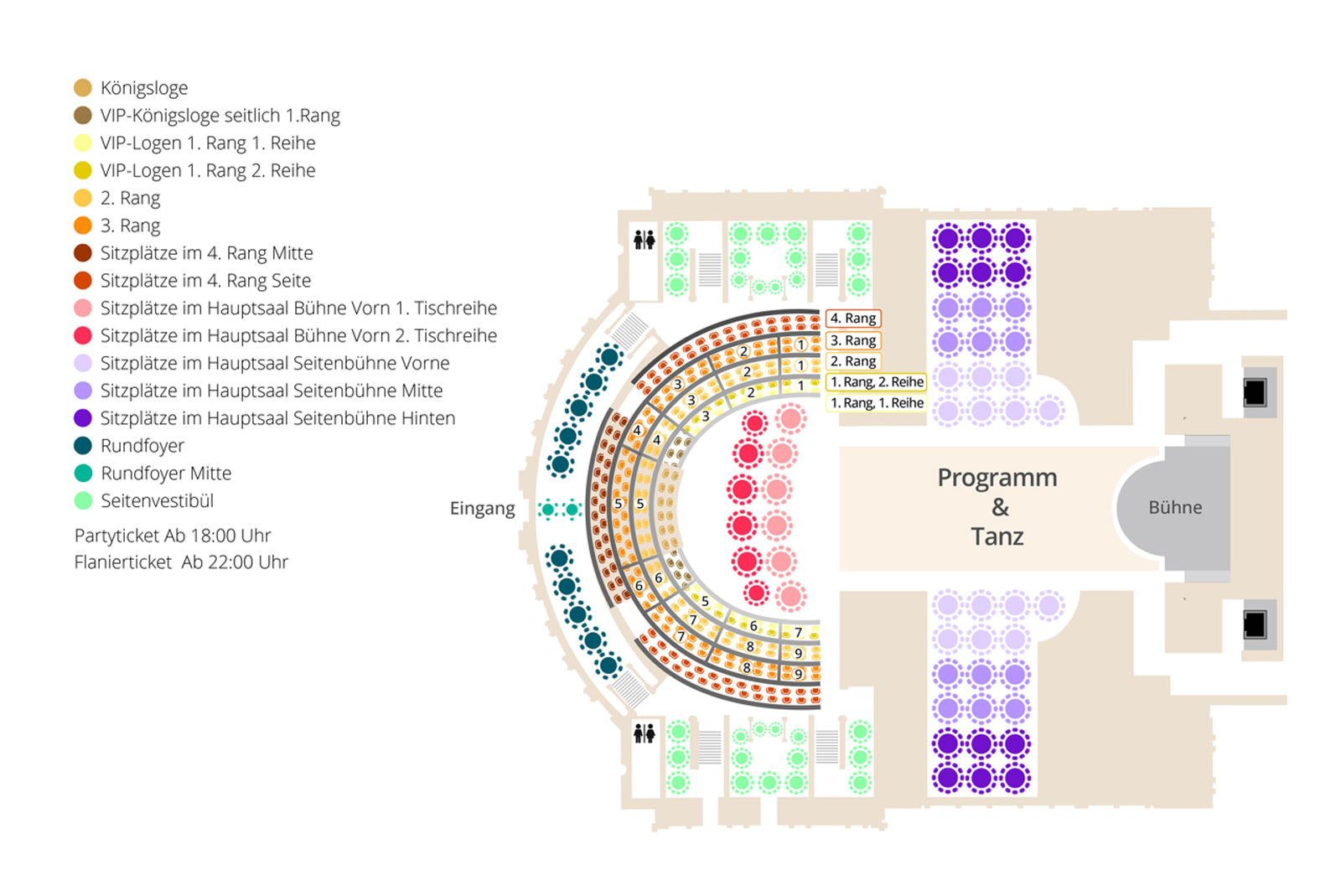 Sitzplätze im Hauptsaal | VIP-Logen 1.Rang | 2. Reihe – Semper ...